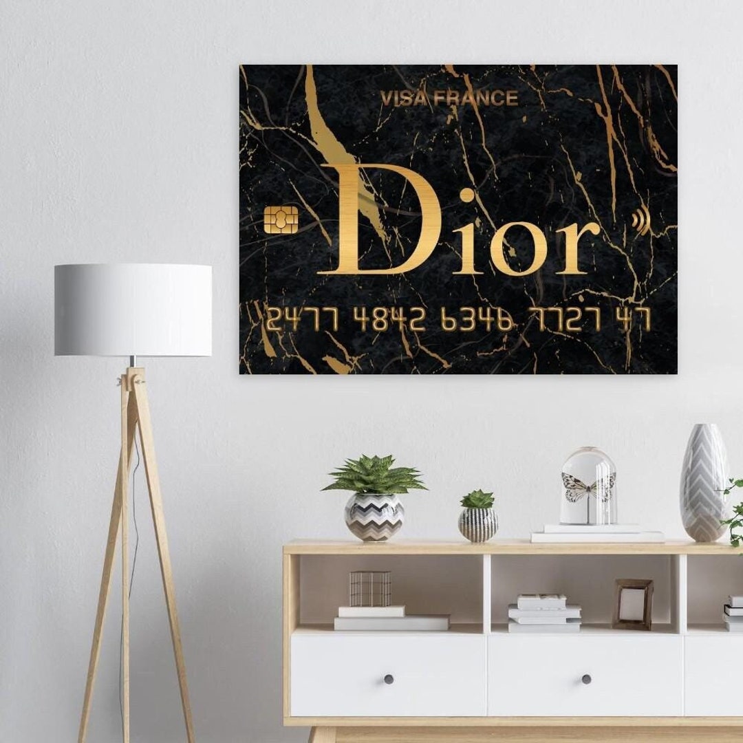 Dior Black and Gold Marble Credit Card - Etsy