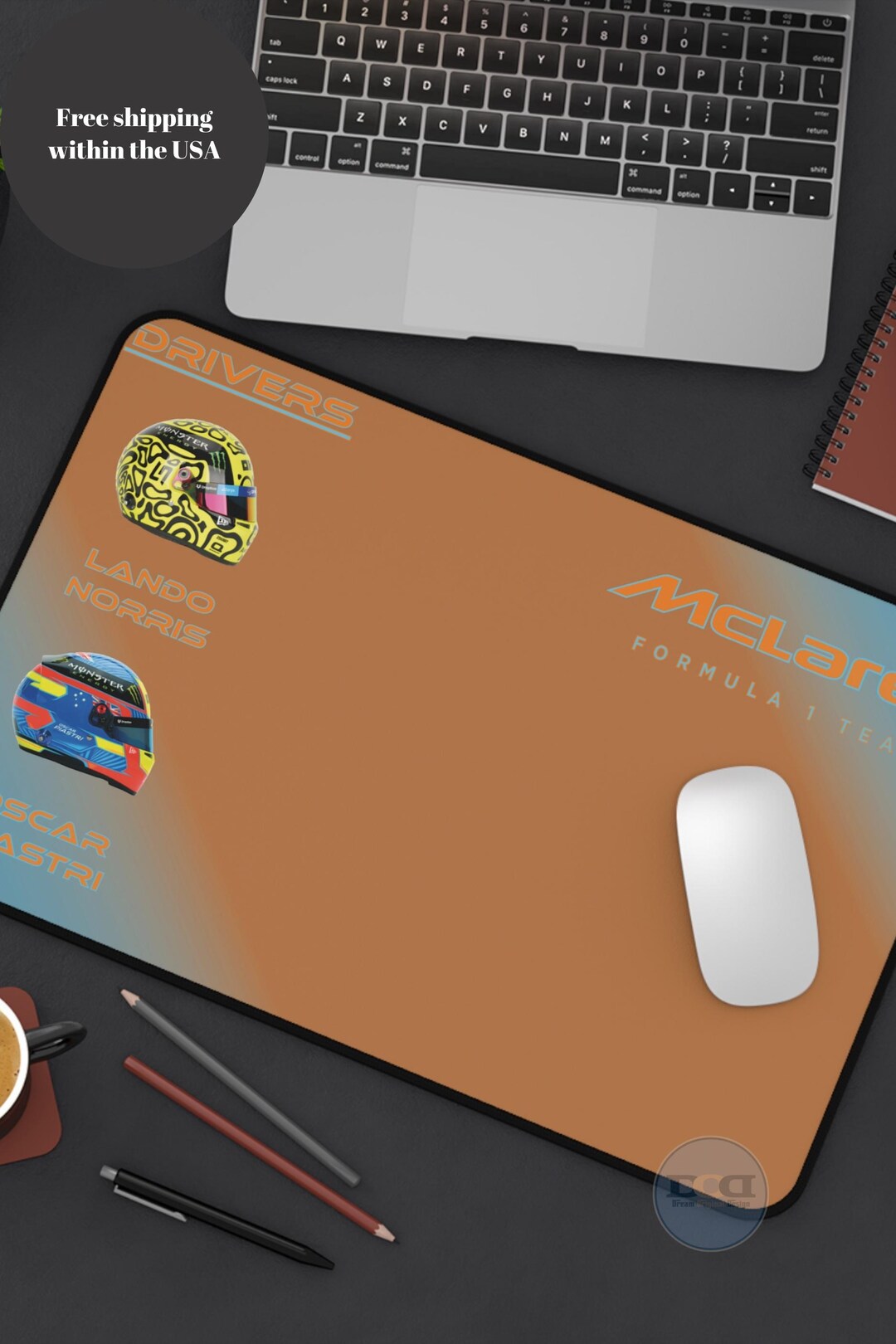 Mclaren F1 Desk Mat Lando Norris & Oscar Piastri Formula 1 Mousepad F1 ...