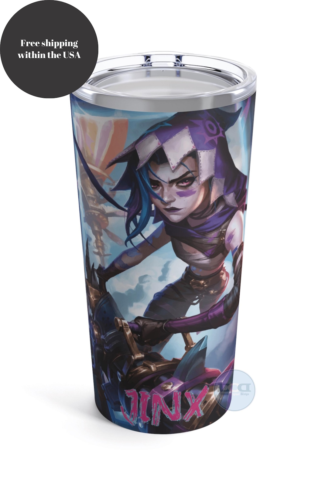 Arcane and League of Legends Jinx Design Tumbler 20 Oz Gamer Gift ...
