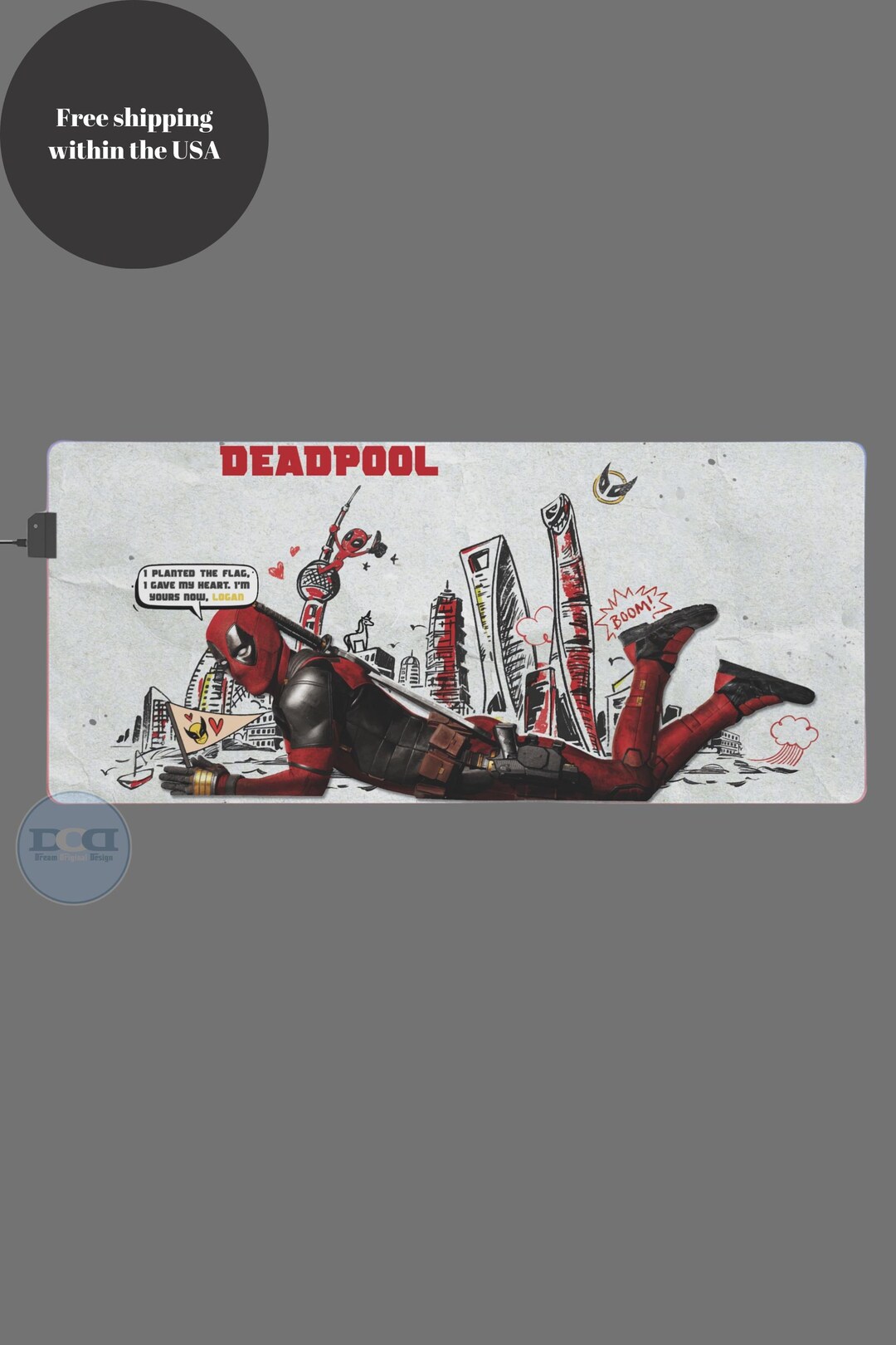Deadpool Desk Mat Transform Your Gaming Space With This Bold Deadpool ...