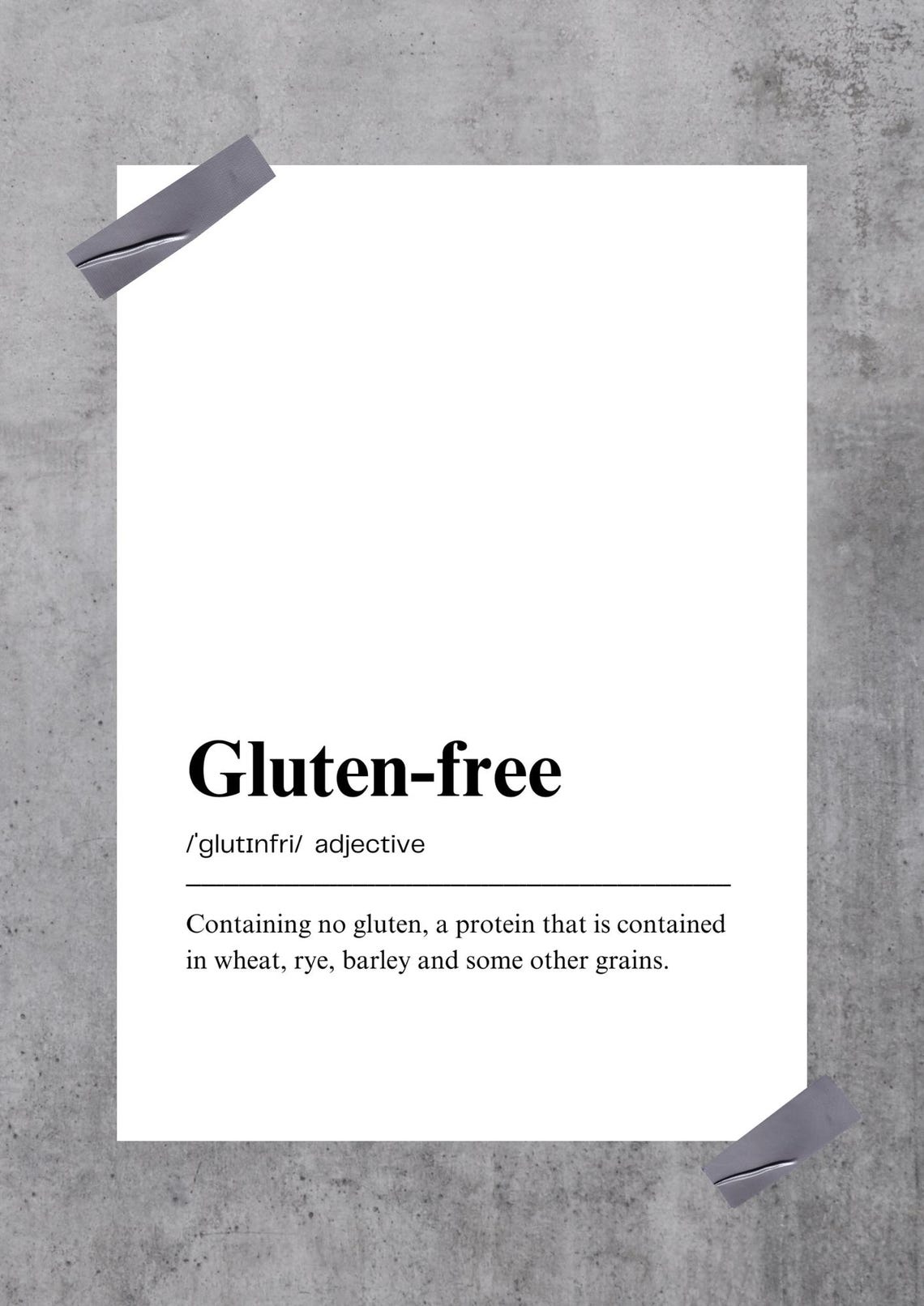 Gluten-free | Print With the Definition of "gluten-free" as per the ...