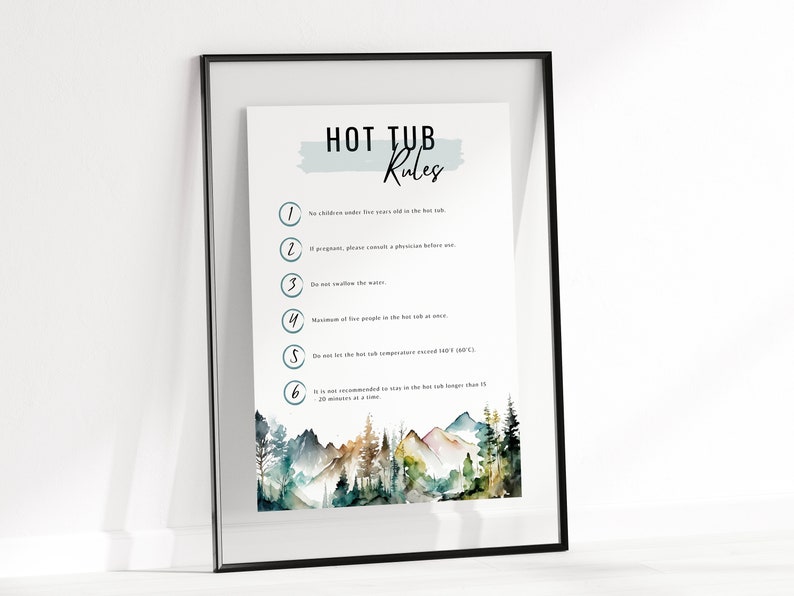 Hot Tub Rules Airbnb Sign Template, Editable Airbnb Canva Template ...