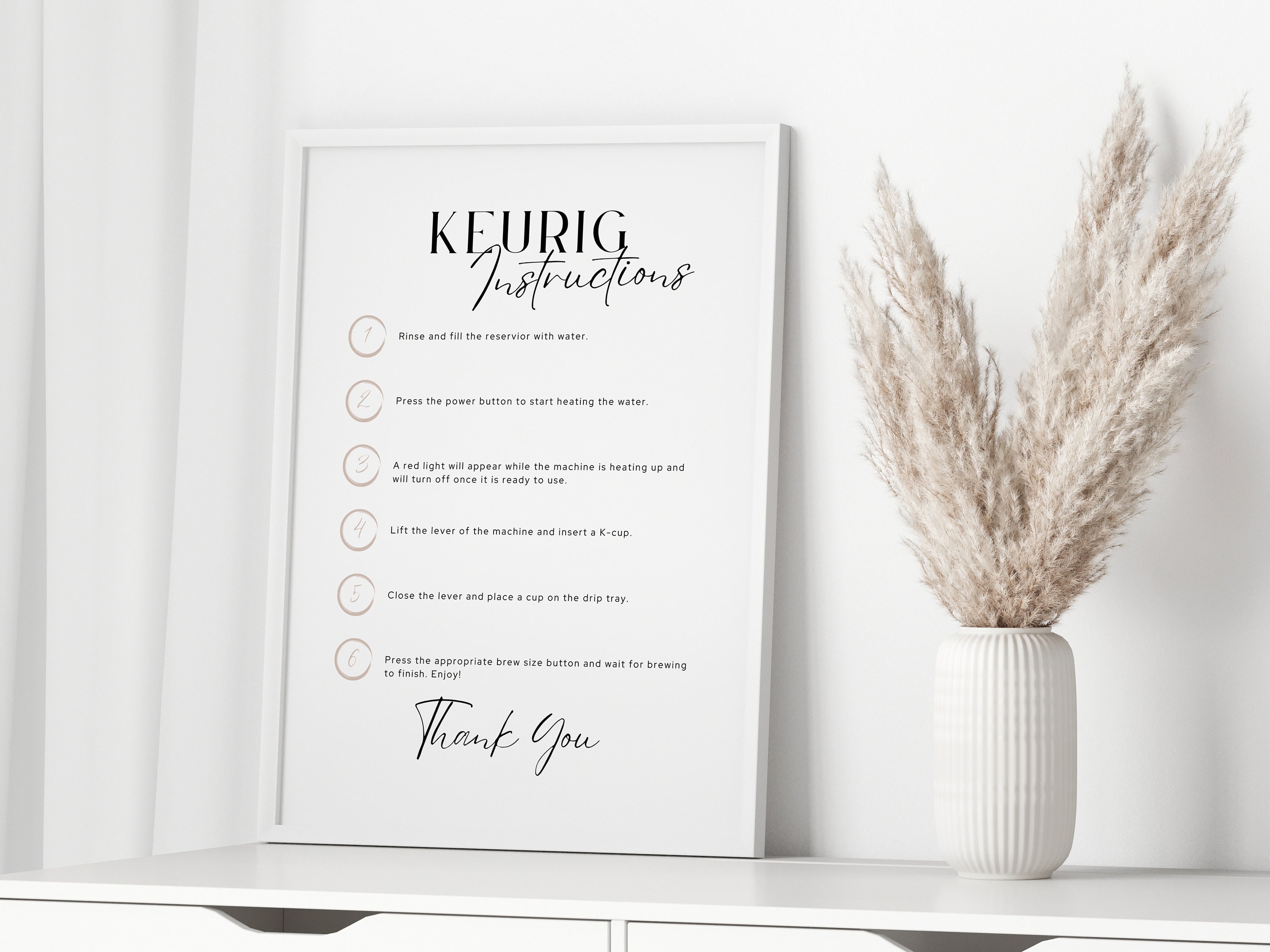 Keurig Instructions Airbnb Sign Template, Editable Airbnb Canva ...