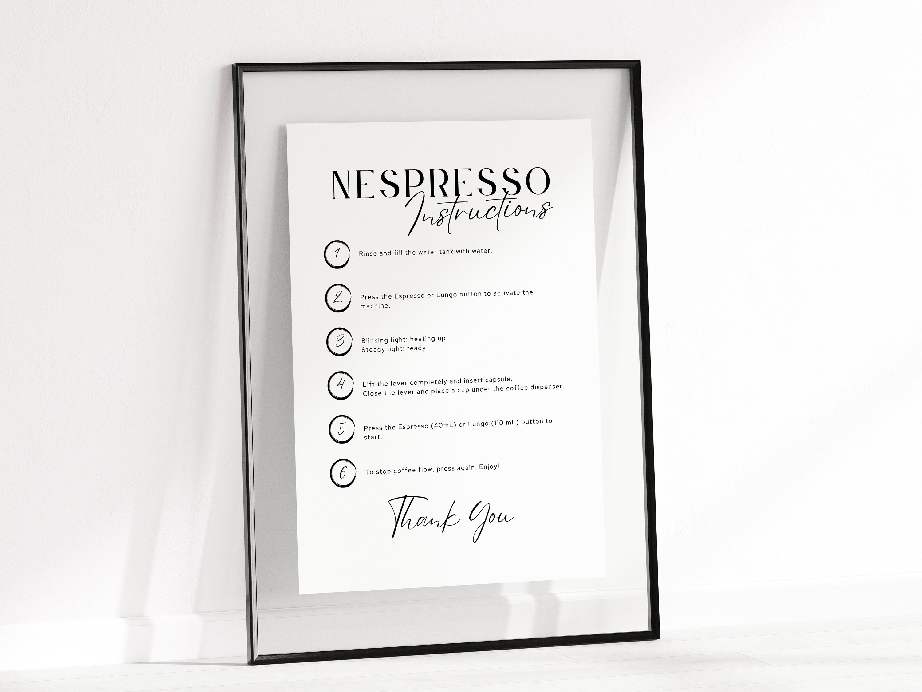 Nespresso Instructions Airbnb Sign Template, Editable Airbnb Canva ...