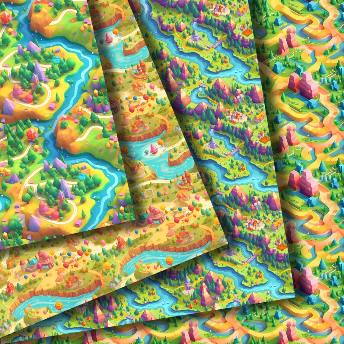 Cartography Collection: Map Digital Paper Patterns for Scrapbooking and ...