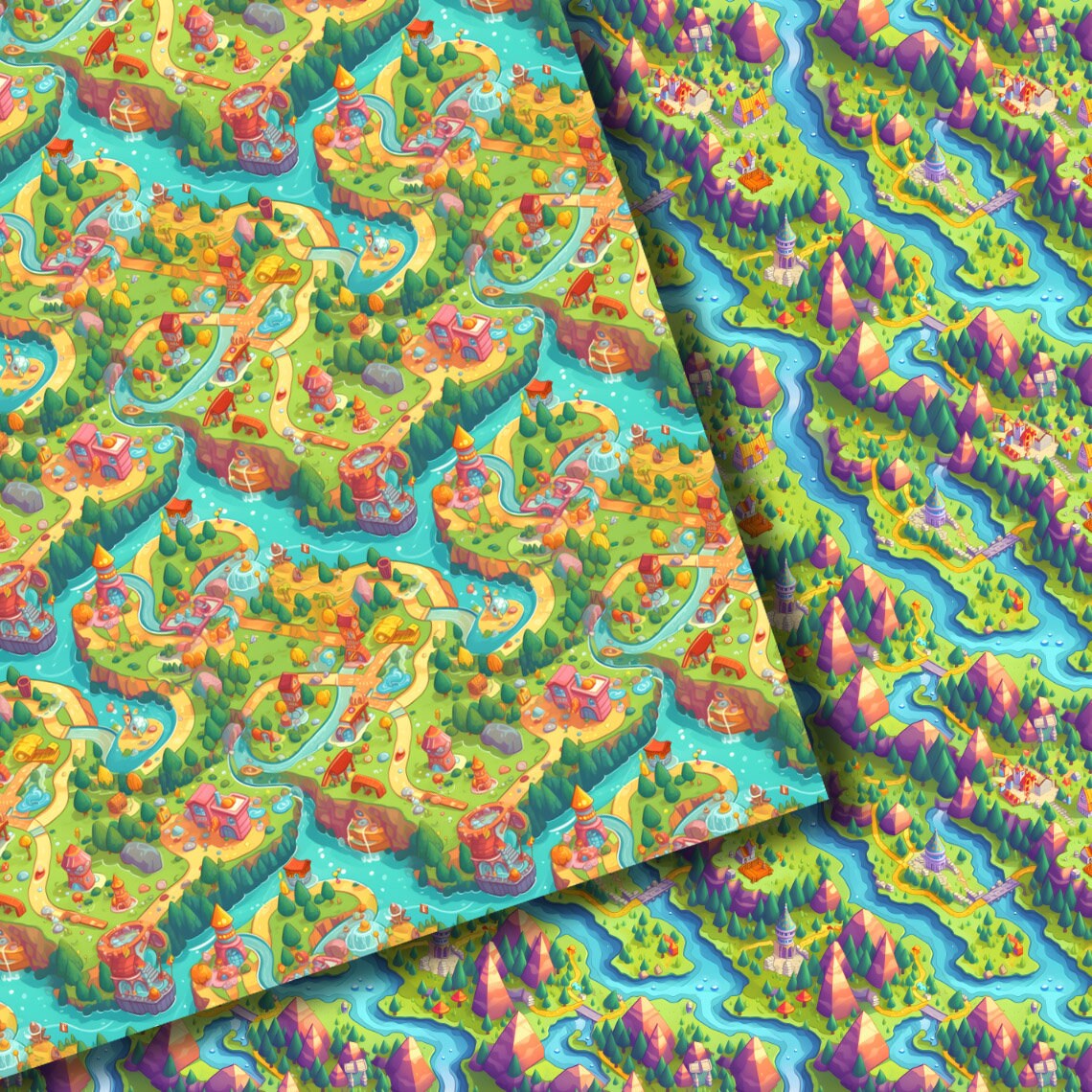 Cartography Collection: Map Digital Paper Patterns - for Scrapbooking ...