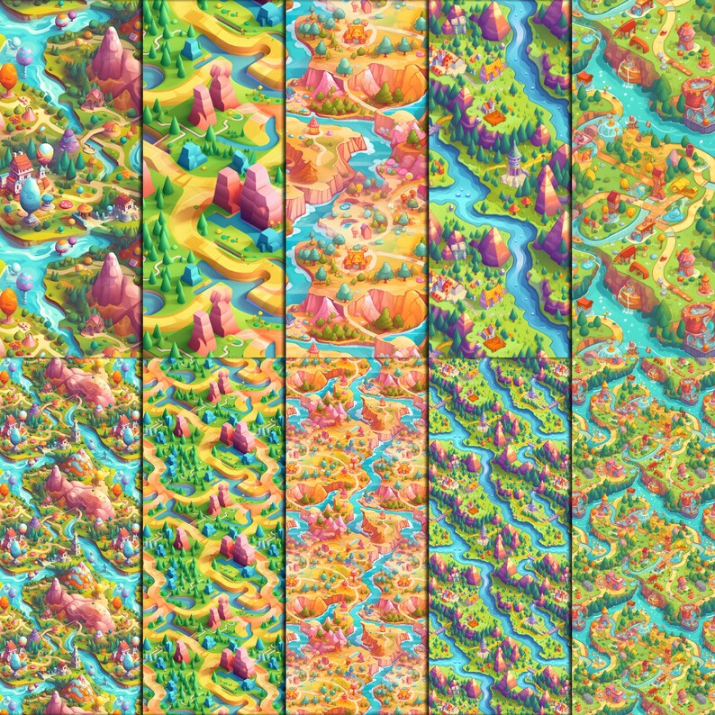 Cartography Collection: Map Digital Paper Patterns for - Etsy