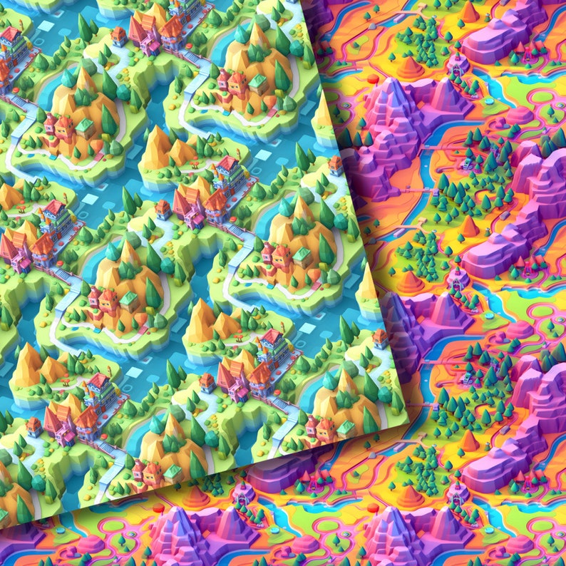 Cartography Collection: Map Digital Paper Patterns for - Etsy