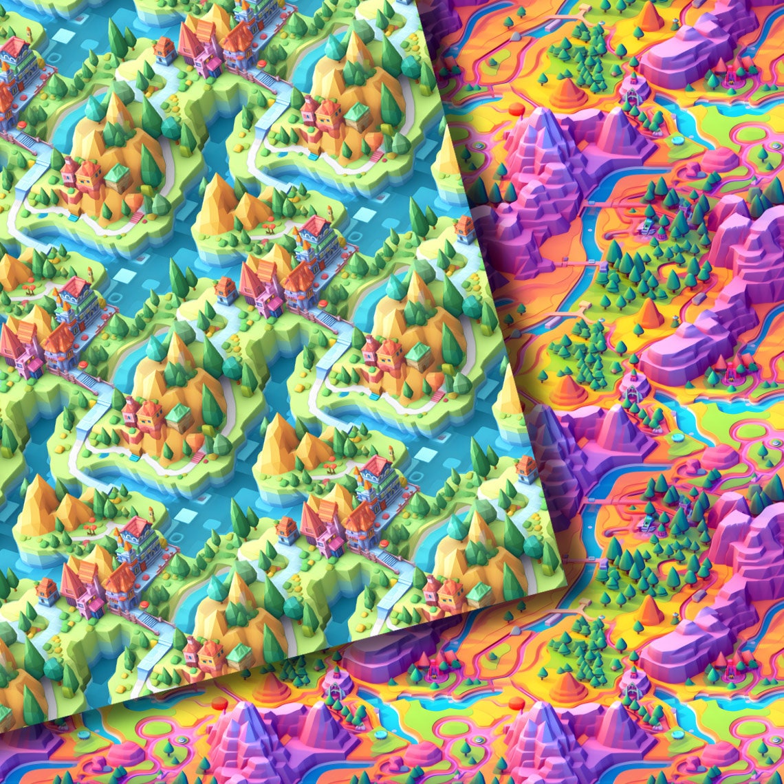 Cartography Collection: Map Digital Paper Patterns for Scrapbooking and ...