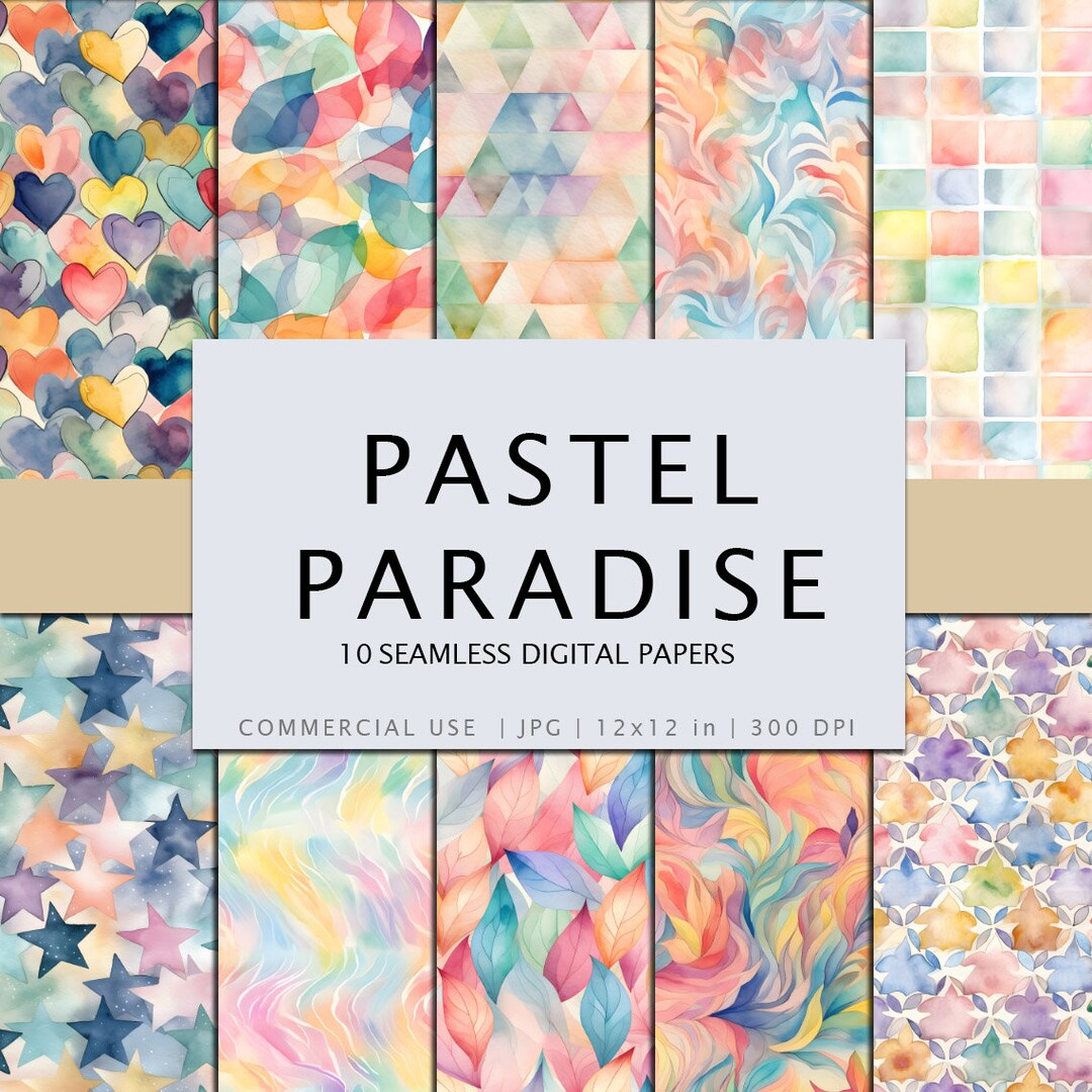 Pastel Paradise Digital Paper Pack: Create Stunning Designs With This ...