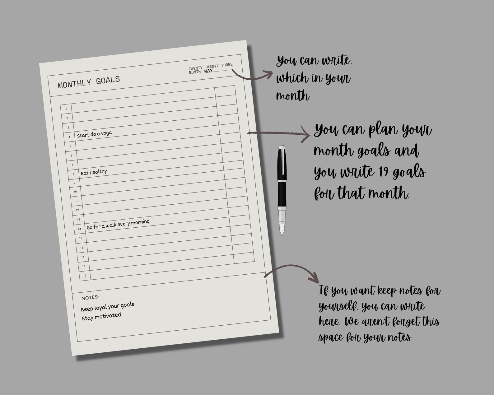 Printable Goal Planner SMART Goal New Month Resolution - Etsy