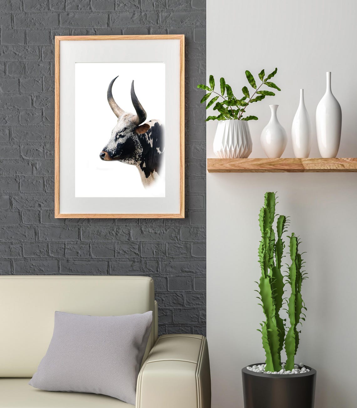 Digital Wall Art, Cow, Nguni Cow, Farm Animal, Printable Poster, Cow ...
