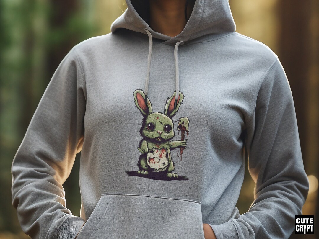 Zombie Easter Bunny Hoodie Creepy Cute Eerily Adorable Furry Fluffy ...