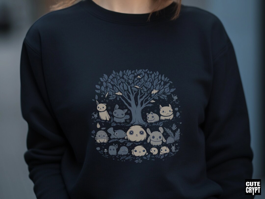 Cryptid Monster Forest Friends Sweatshirt Creepy Cute Graphic Sweater ...