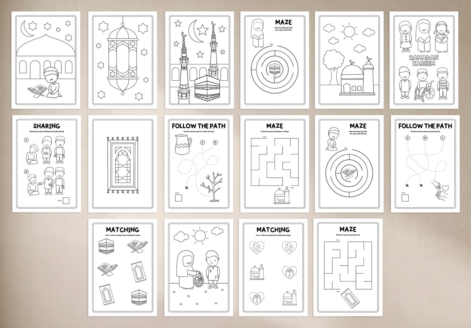 Ramadan Activity Book, Ramadan Coloring Pages, Eid Activity Book ...