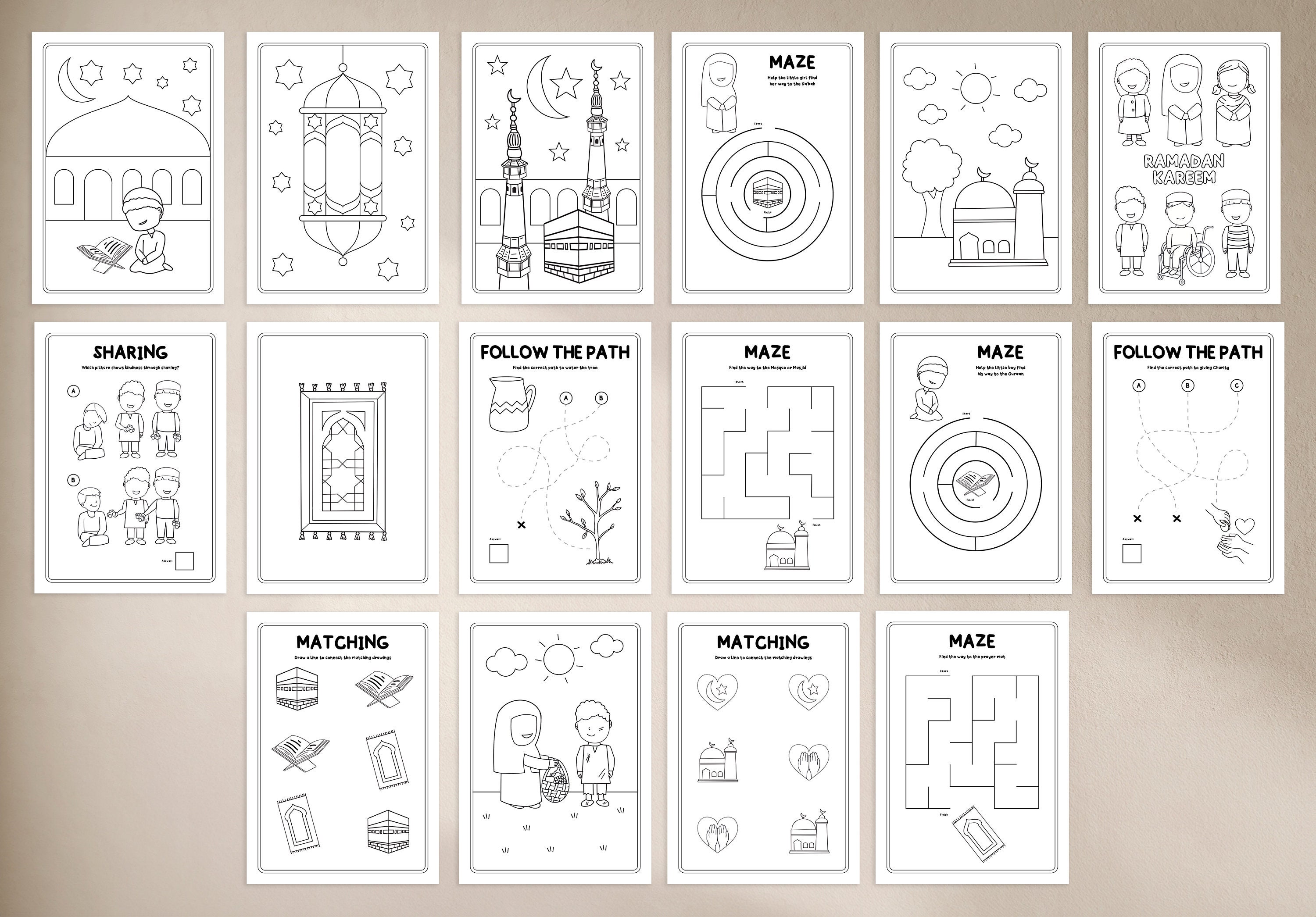 Ramadan Activity Book, Ramadan Coloring Pages, Eid Activity Book ...