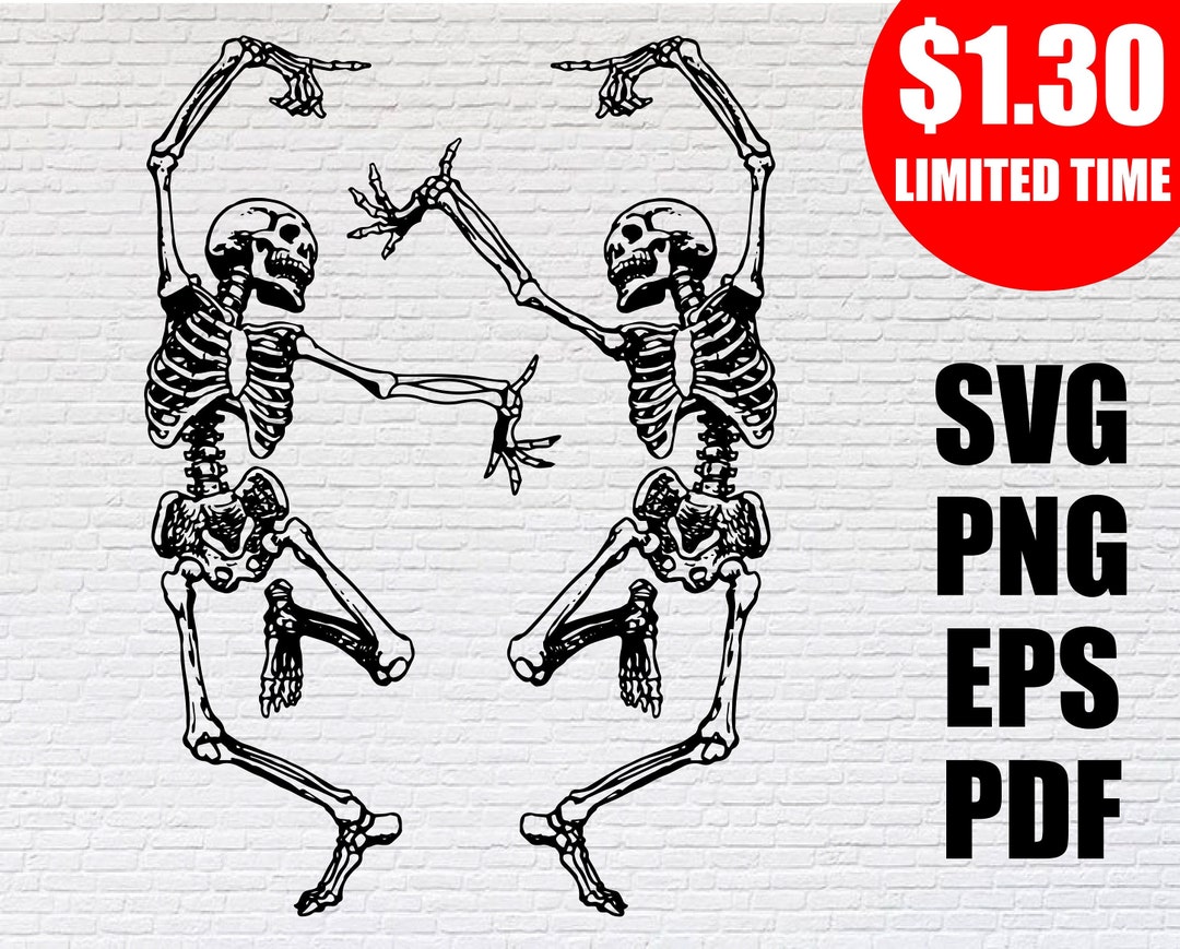 Dancing Skeletons Svg Skeletons Eps Skeletons Halloween Svg - Etsy