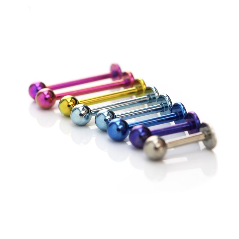 Implant Grade Titanium Internally Threaded Ball Top Flat Back Labret ...