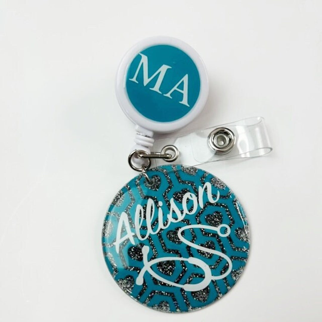 MA Badge Reel Personalized ID Badge With Credentials Nurse Gift name ...