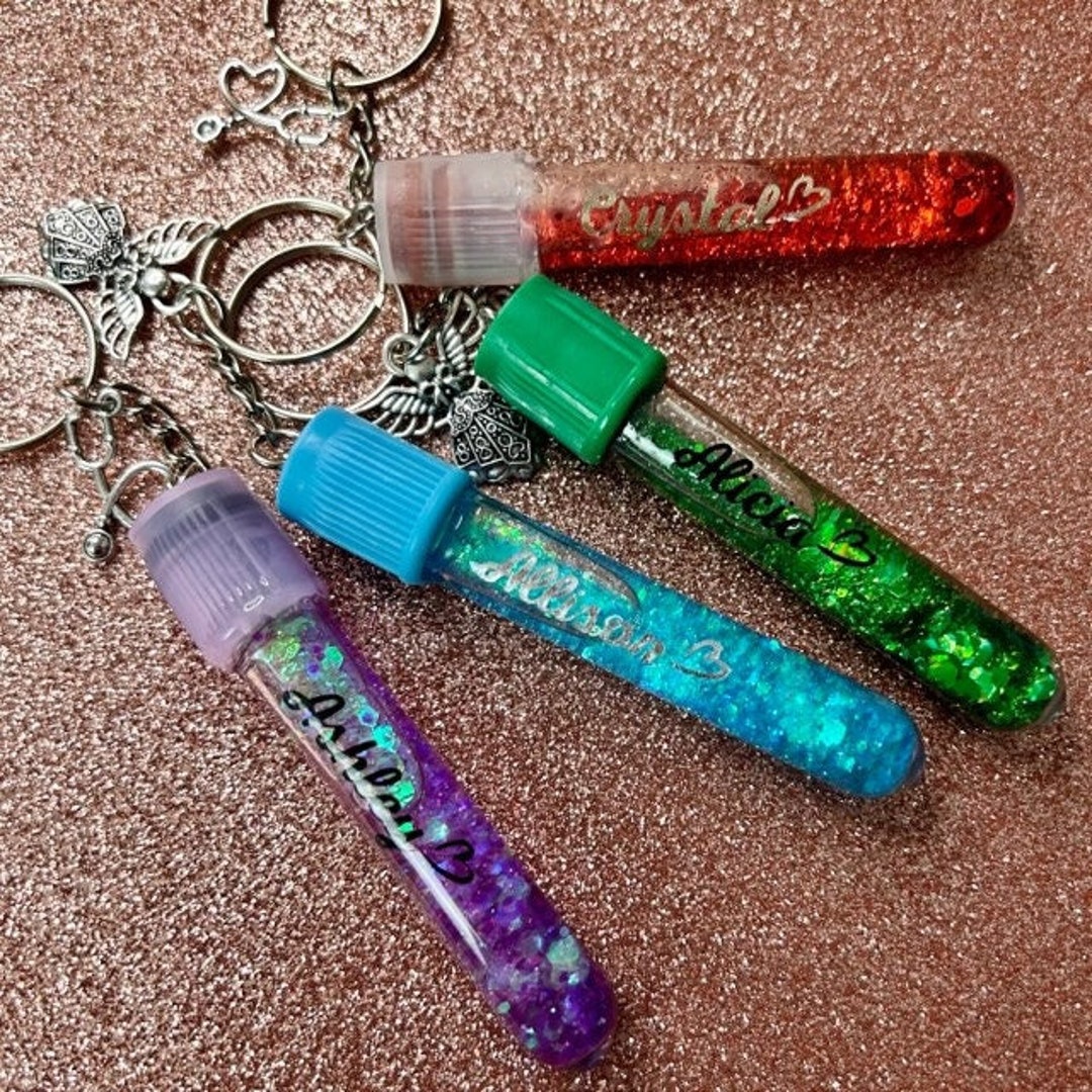 Phlebotomist Gift Keychain | Custom Keychain | Blood Tube Keychain ...