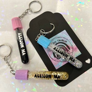 Cute Custom Medical Blood Tube Keychain | Personalized Phlebotomist ...