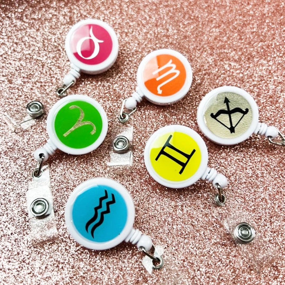 Personalized ID Badge Custom Badge Astrological Badge Custom Zodiac Reel Badge Personalized ID ...