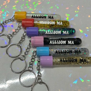 Cute Custom Medical Blood Tube Keychain | Personalized Phlebotomist ...