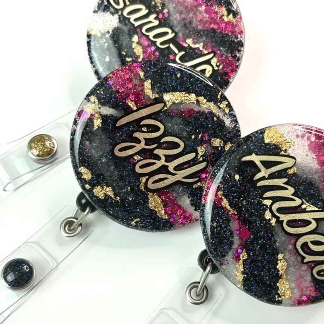 Marble Badge Reel | Trendy ID Badge | Custom Badge Reel | Gift for ...