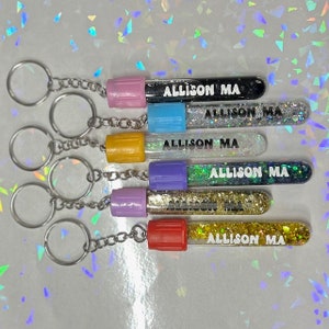 Cute Custom Medical Blood Tube Keychain | Personalized Phlebotomist ...