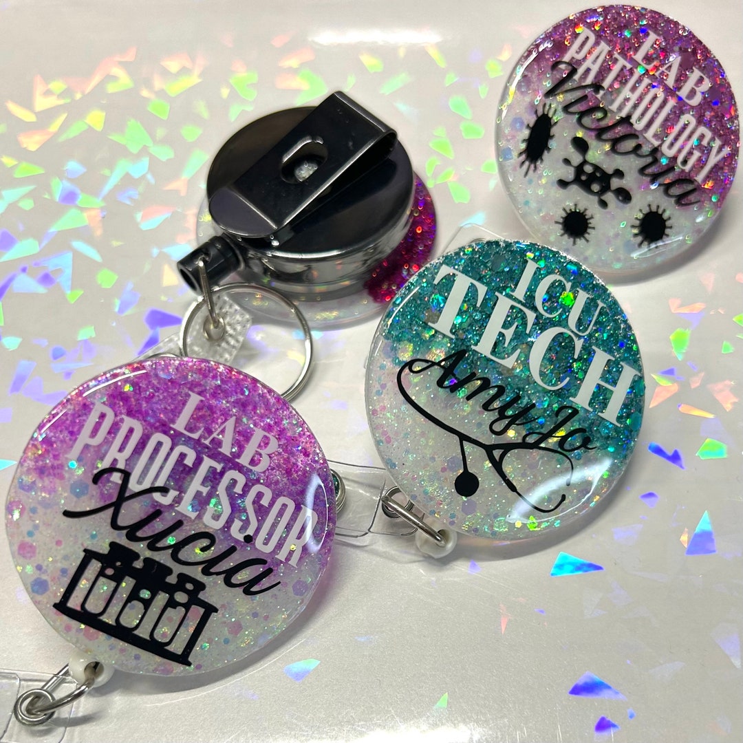 Custom Medical Badge Reel | Ombre Badge | Lab Reel ID | Pathology Dept ...