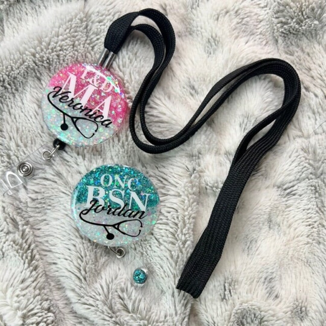 Ombre Badge ID Landyard Custom Heavy Duty Badge Reel Department Badge ...