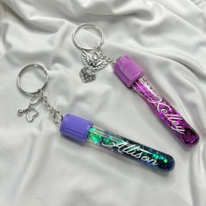 Custom Phlebotomist Blood Tube Keychain | Phleb Keychain | Personalized ...