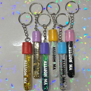 Cute Custom Medical Blood Tube Keychain | Personalized Phlebotomist ...