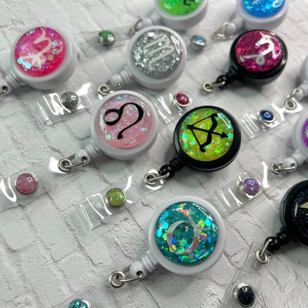 Mini Nurse Badge Reel | Zodiac Badge | Small ID | Gift for Nurse ...