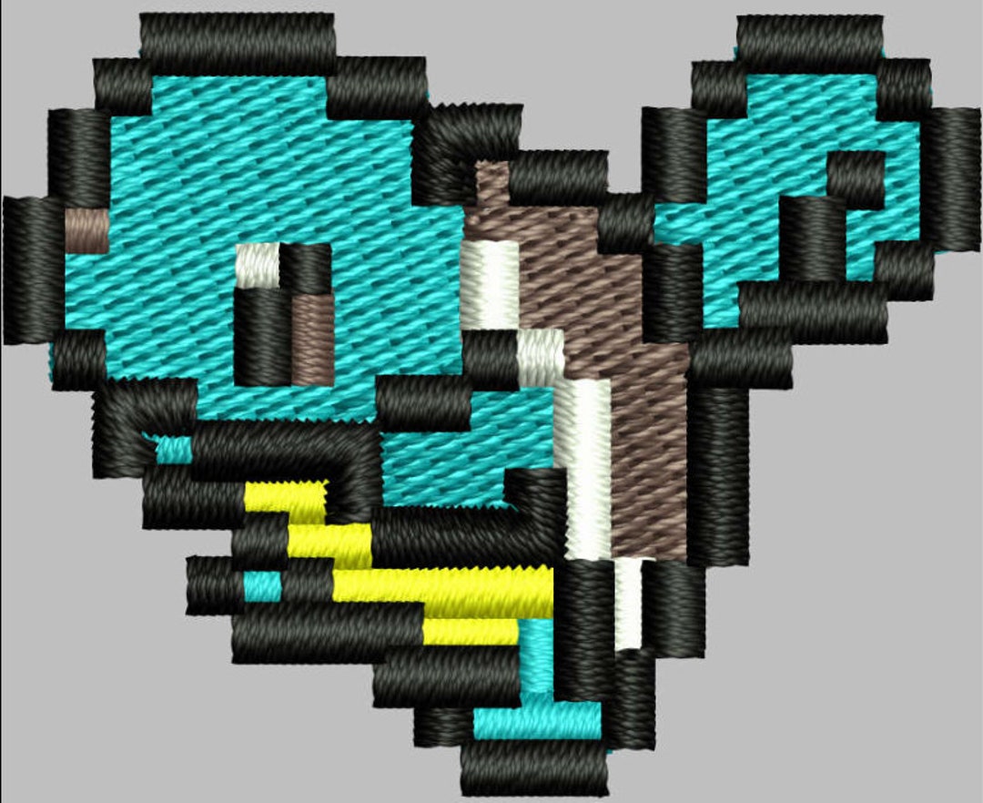 Pixel Art Pokemon Squirtle Embroidery Design 2.87 X 3.47 Cm Instant ...