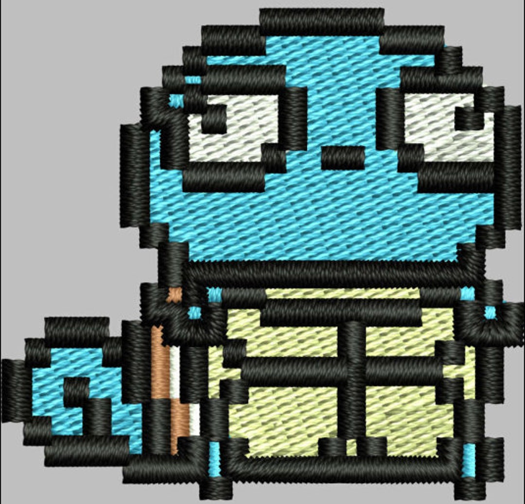 Pixel Art Derp Pokemon Squirtle Embroidery Design 2.87 X 3.47 Cm ...