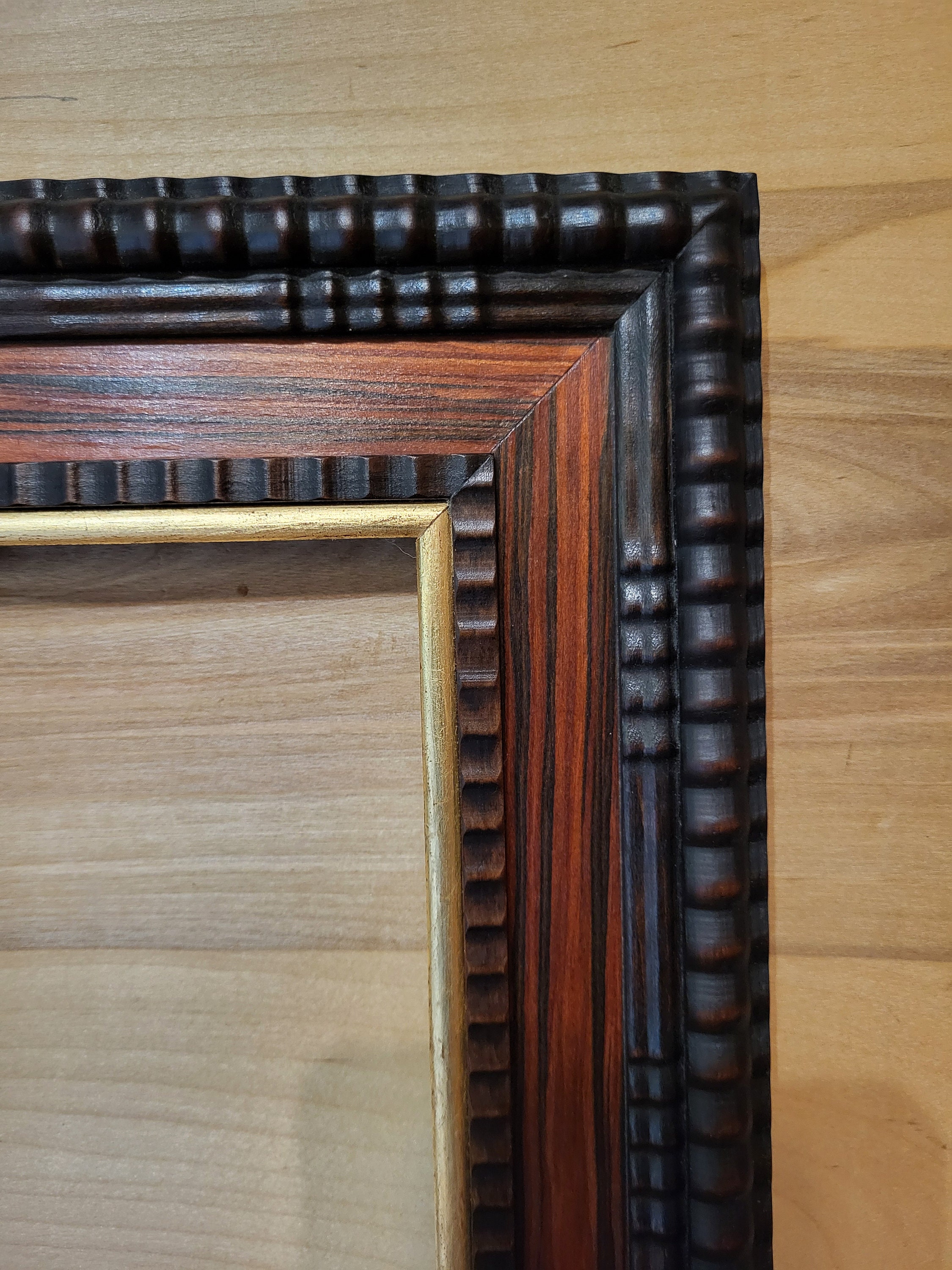 Ripple Frame With Rosewood and Golden Inserts - Ripple Moulding/molding ...