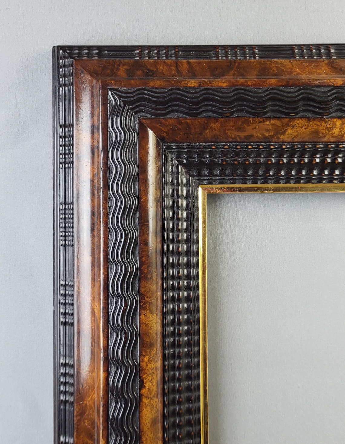 Ripple Frame With Walnut Burl Inserts and Golden Inner Edge - Ripple ...