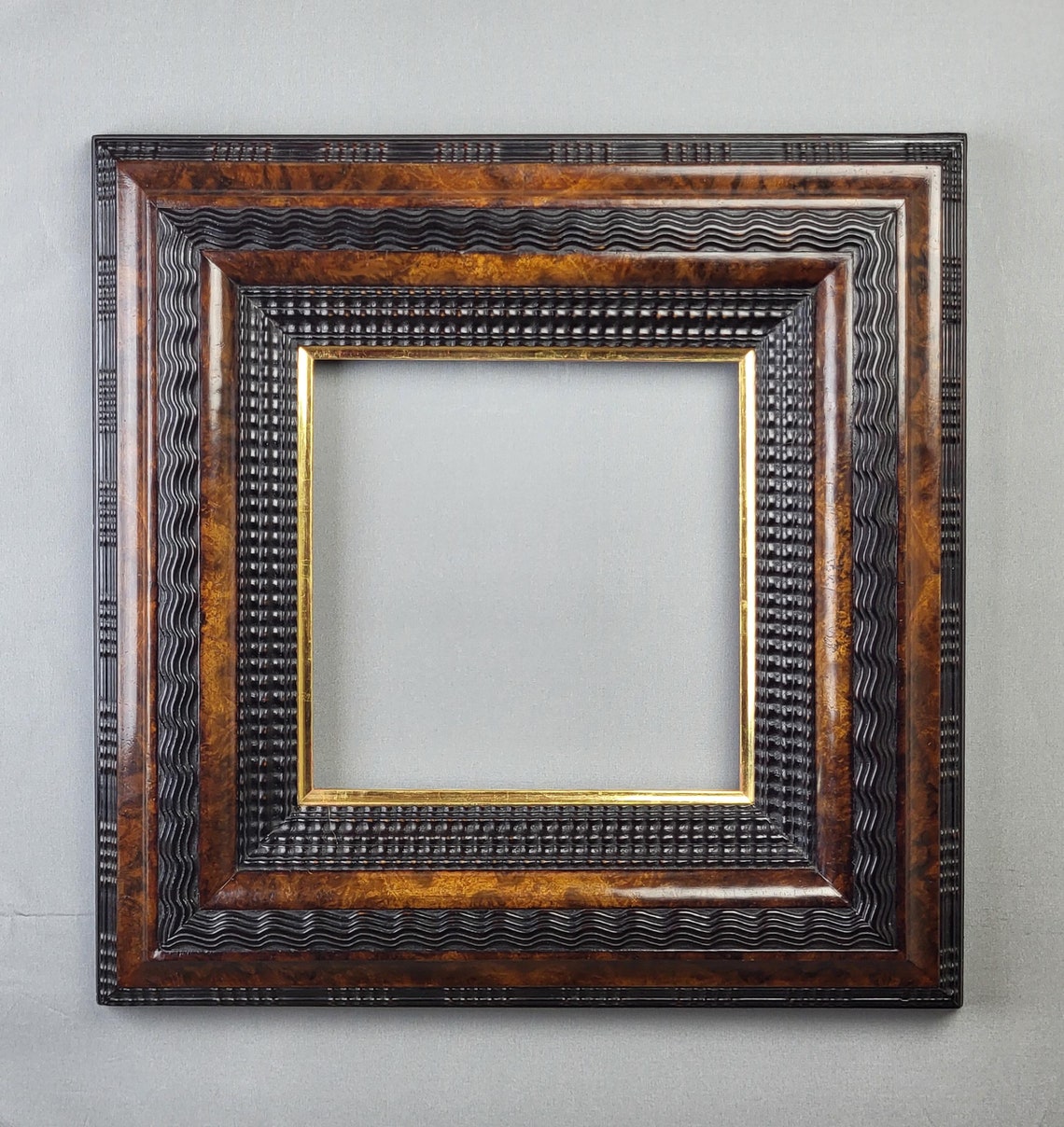 Ripple Frame With Walnut Burl Inserts and Golden Inner Edge - Ripple ...
