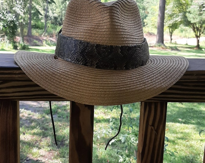 Cotton Mouth Rattlesnake Skin Covered Leather Hat Band - Etsy
