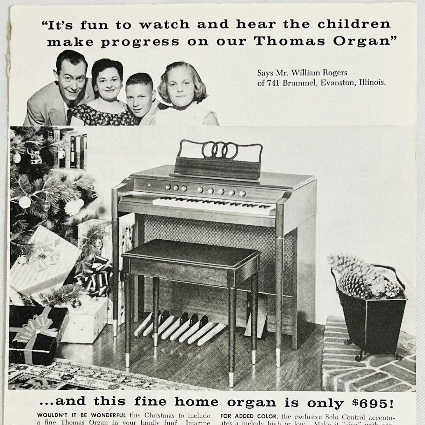 Vintage 1950's Thomas Electronic Organs Magazine Print B&W - Etsy