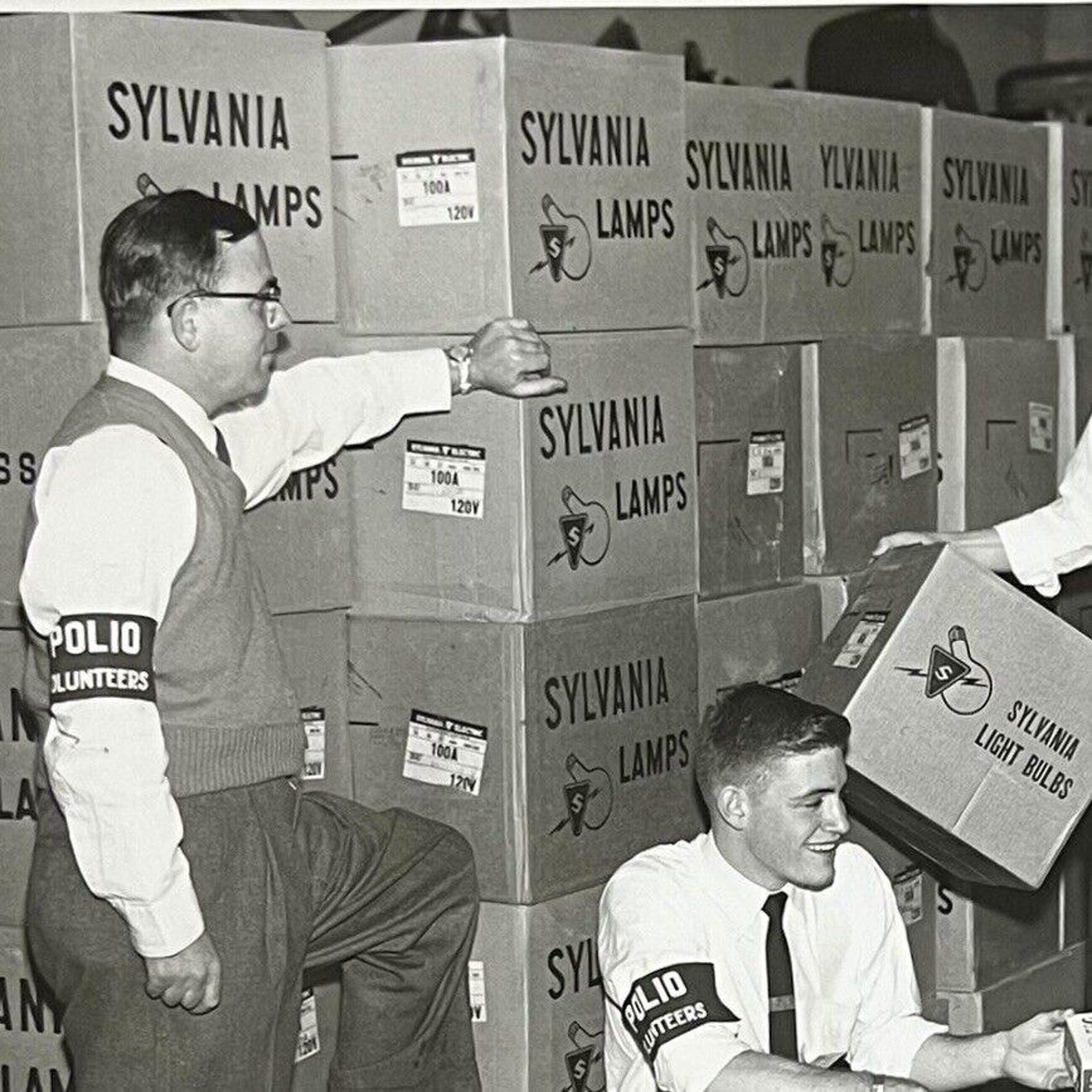 Vintage 1960 Polio Volunteers Photo Sylvania Light Bulbs Desoto ...