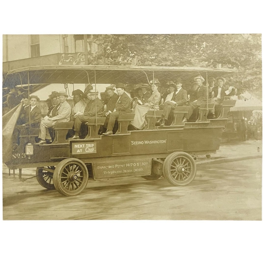 Antique Albumen Photograph Seeing Washington DC Tour Bus Photo Early ...