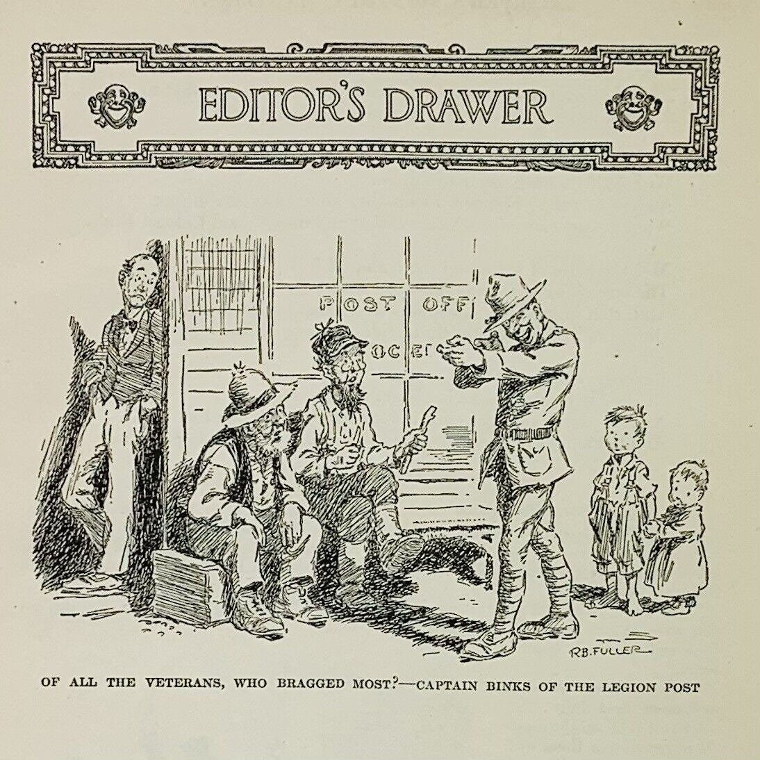 Vintage 1923 Illustration Cartoon Poem R.B Fuller the Path of Glory ...