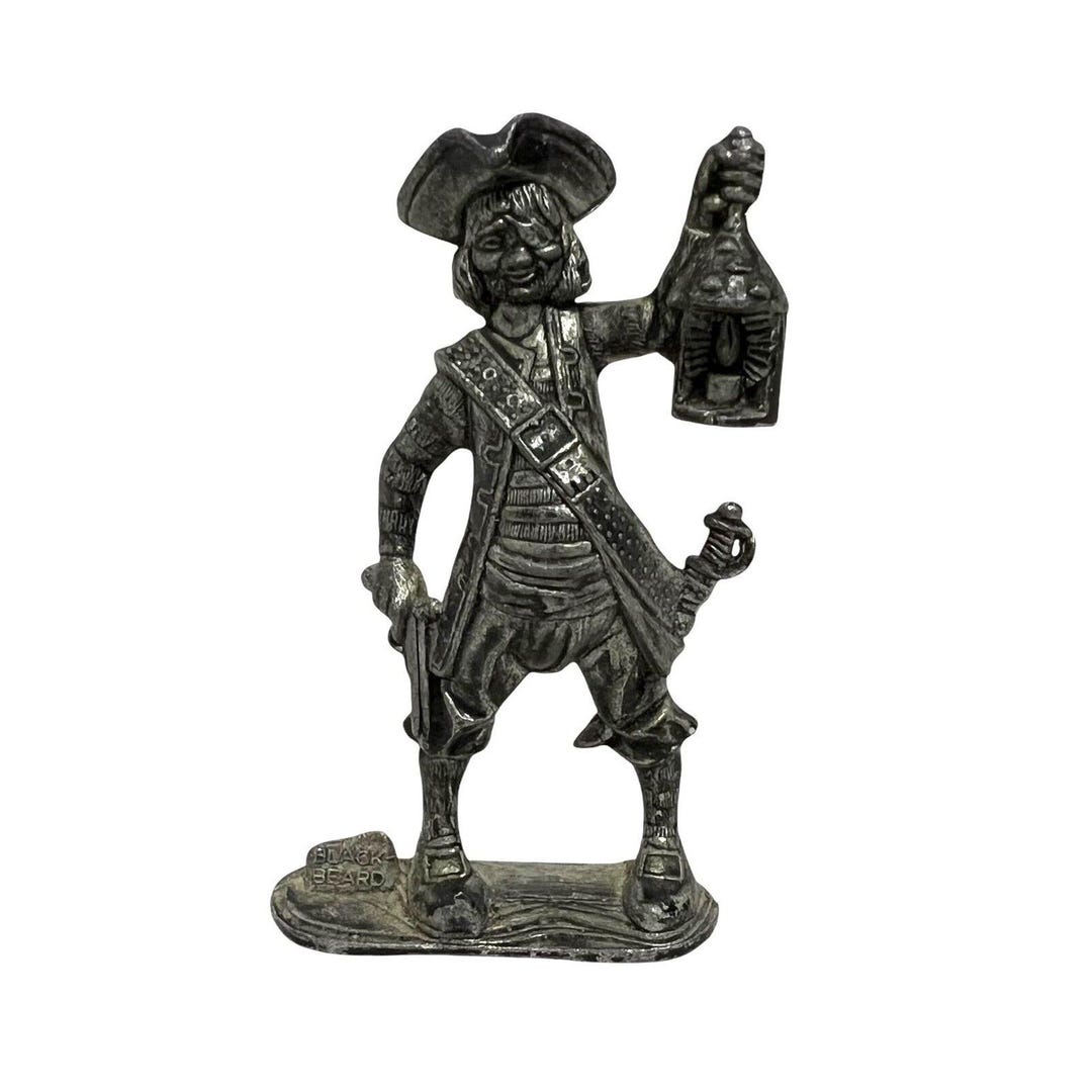 Vtg Diecast Blackbeard Metal Miniature 3 Pirate Figure Figurine Hong ...