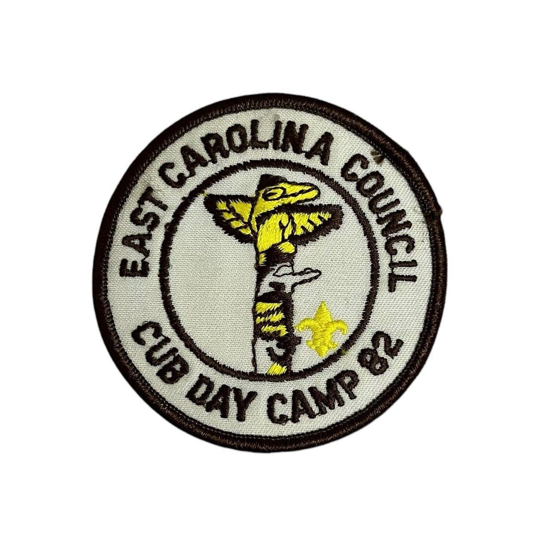 Vtg 1982 BSA Boy Scouts 3" Patch East Carolina Council Cub Day Camp ...