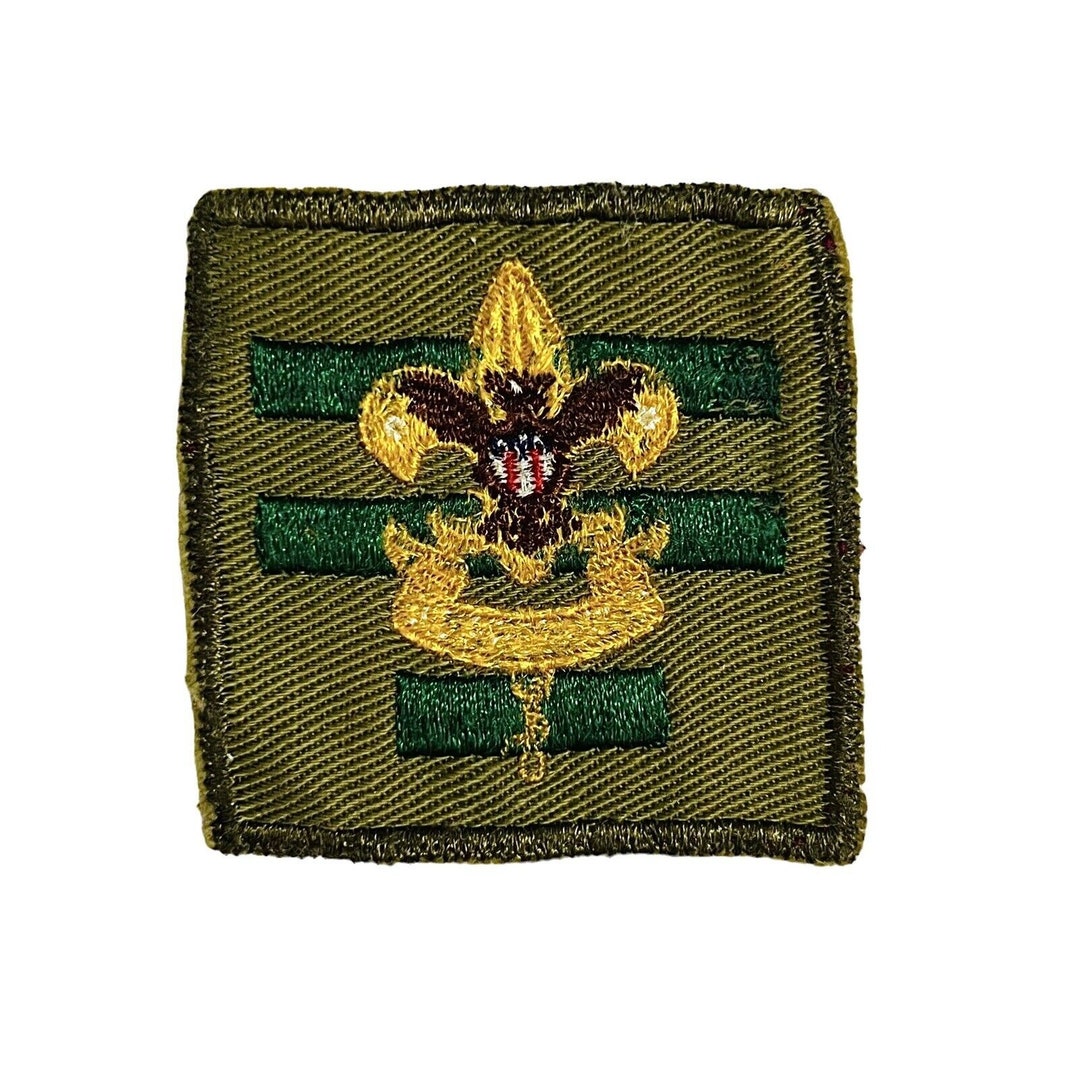 Vtg Assistant Senior Patrol Leader Patch Square Khaki Gauze Back Sew on ...