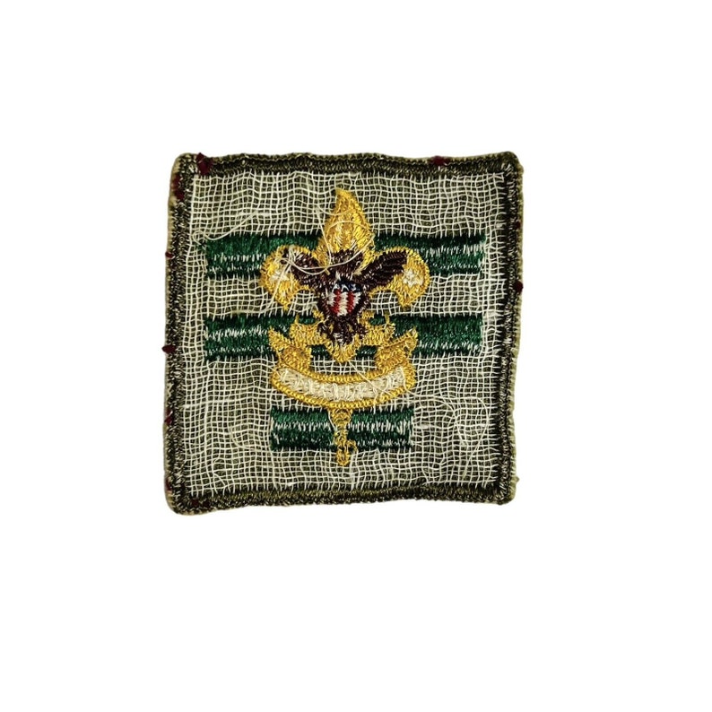 Vtg Assistant Senior Patrol Leader Patch Square Khaki Gauze Back Sew on ...