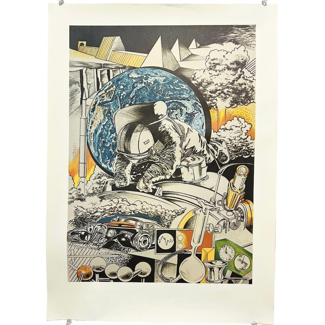 Vtg Siegfried Gerhard Reinhardt Lithograph Technology Abstract Art ...