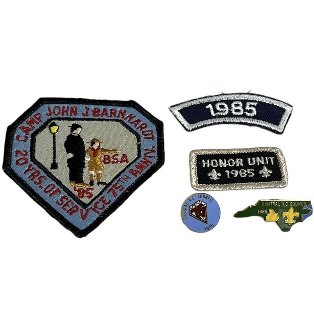 Vtg 1985 BSA Boy Scouts Patch Pin Lot Camp John Barnhardt Central NC ...